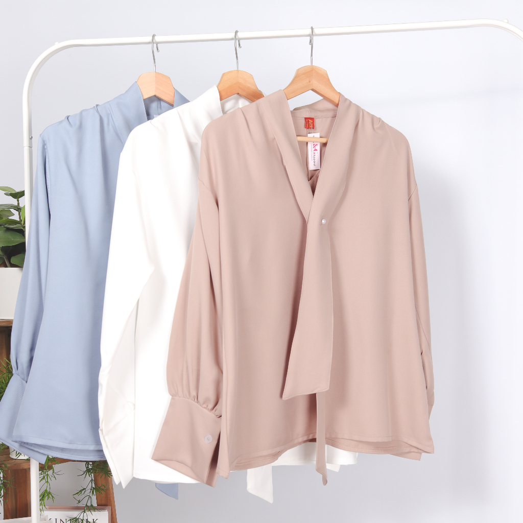 Jual Renata Top Kemeja Kerja Wanita / Atasan Polos Formal / Blouse ...
