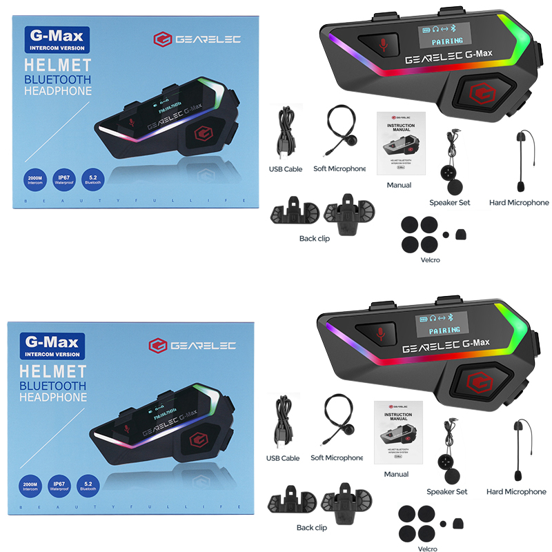 Jual INTERCOM GEARELEC shark pro Sepeda Motor Bluetooth Intercom ...