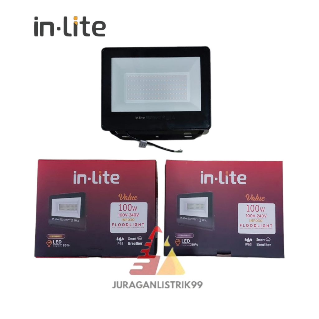 Jual LAMPU SOROT FLOODLIGHT LED INLITE VALUE 100W 100 WATT INF030 ...