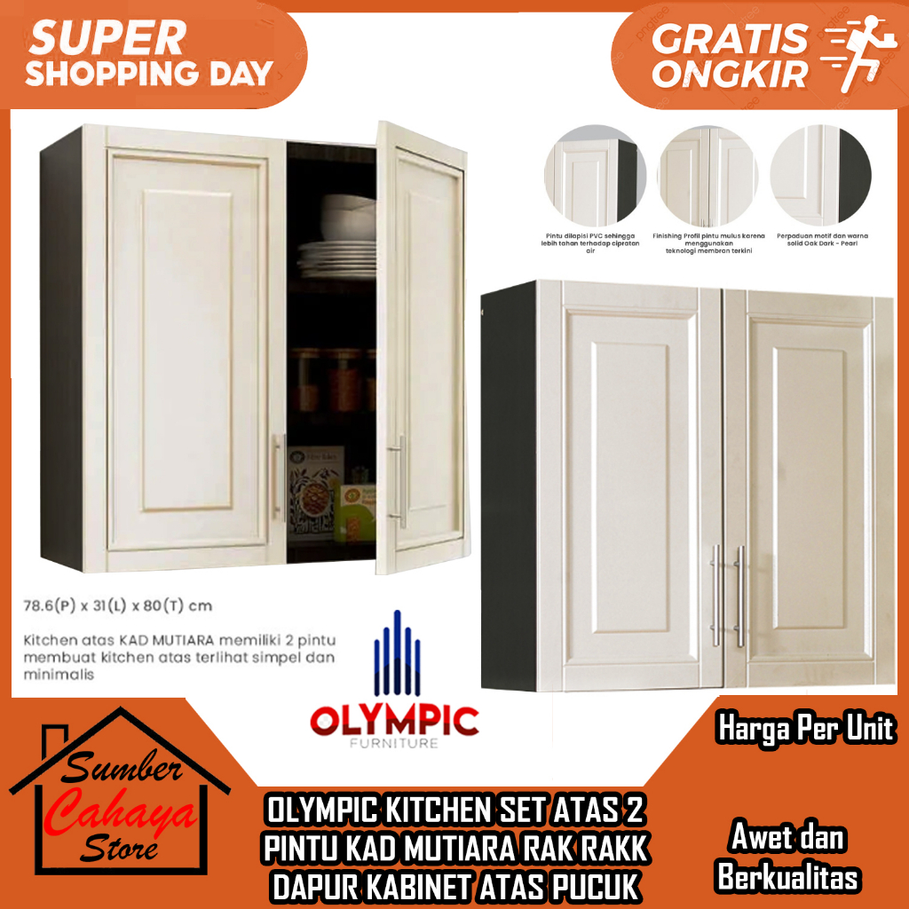 Jual [Kargo] OLYMPIC KITCHEN SET ATAS 2 PINTU KAD MUTIARA RAK RAKK ...