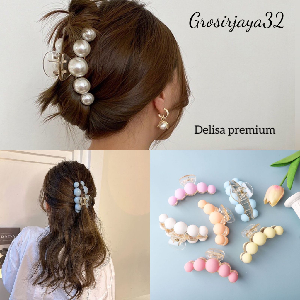 Jual Jepit Rambut DELISA Salon Mutiara 10.5cm Impor Jedai Mutiara Korea ...