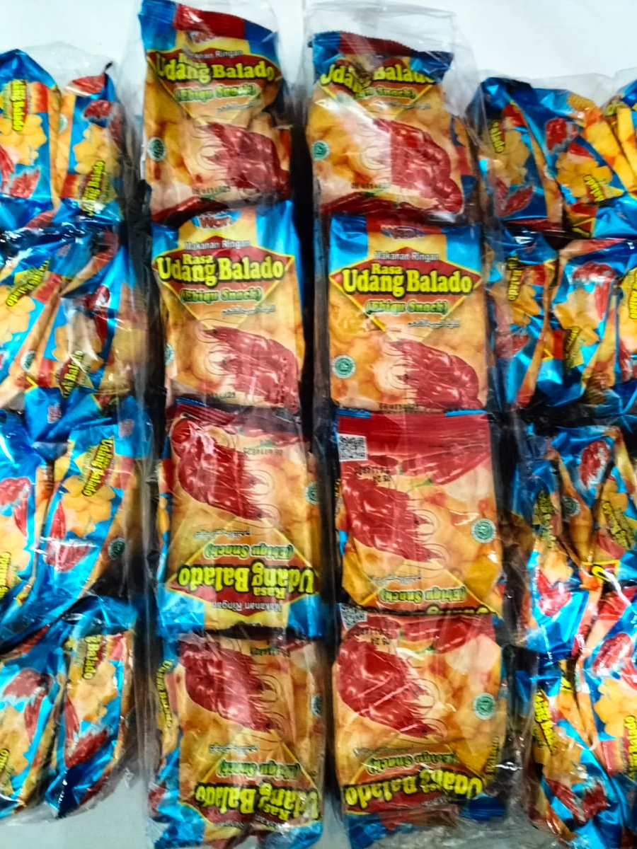 Jual Snack Jadul Kerupuk Ebiqu Rasa Udang Balado/kripik ciki jadoel ...