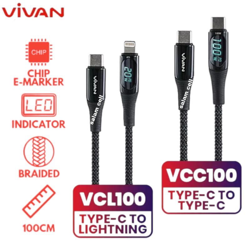 Jual Kabel Data Type-C to Type-C VIVAN VCC100 5A 100W Quick Charge ...