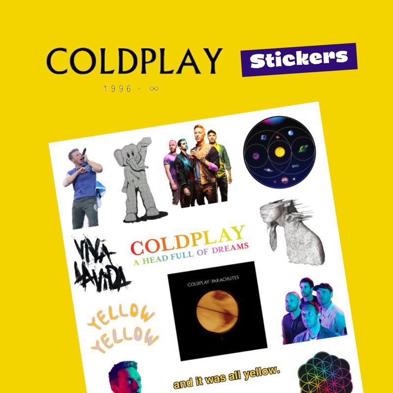 Jual STIKER COLDPLAY aesthetic stickers sudah dipotong waterproof anti ...
