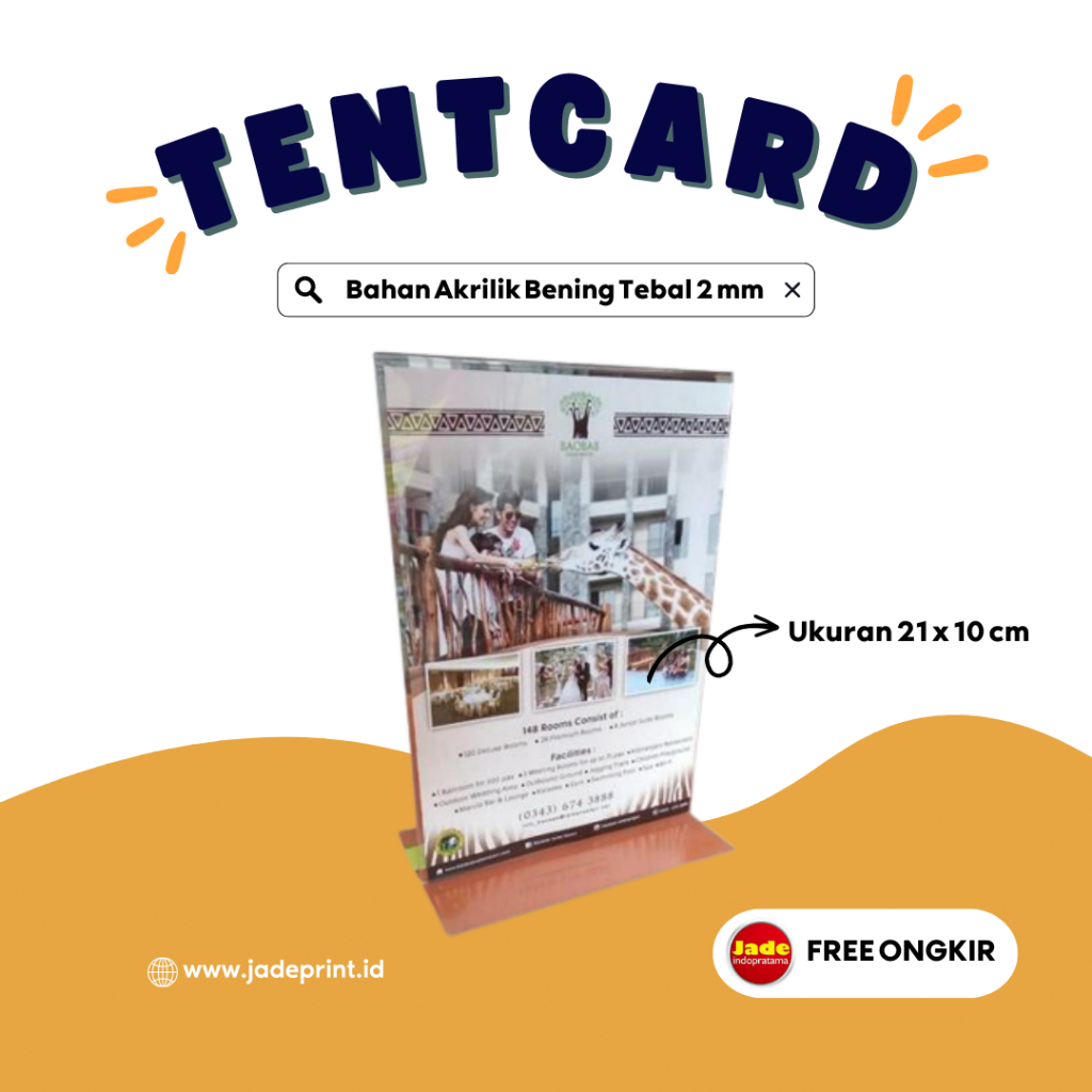 Jual [JADE] Tentcard A6 Tentcard A5 Tentcard 1/3 A4 Tent Card Tekuk Akrilik Tekuk Akrilik Stand ...