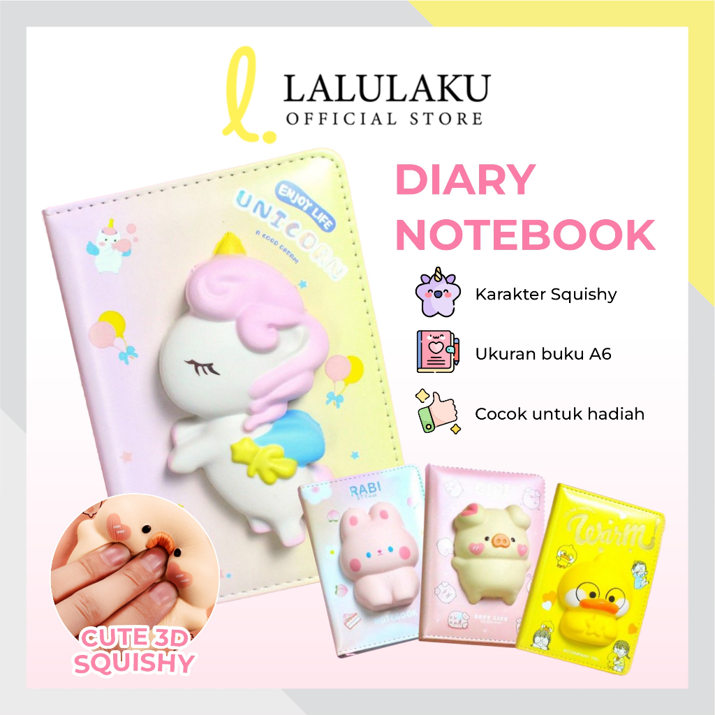 Jual Buku Notes 3D Squishy Book Notebook Agenda Buku Catatan Anak Buku ...