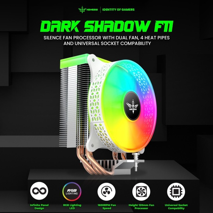 Jual NYK NEMESIS DARK SHADOW F11 FAN PROCESSOR 12CM 4PIPE SINGLE FAN ...