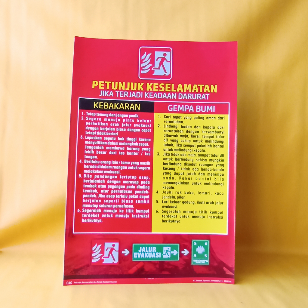 Jual Poster K3 | Poster Petunjuk Keselamatan Keadaan Darurat ...