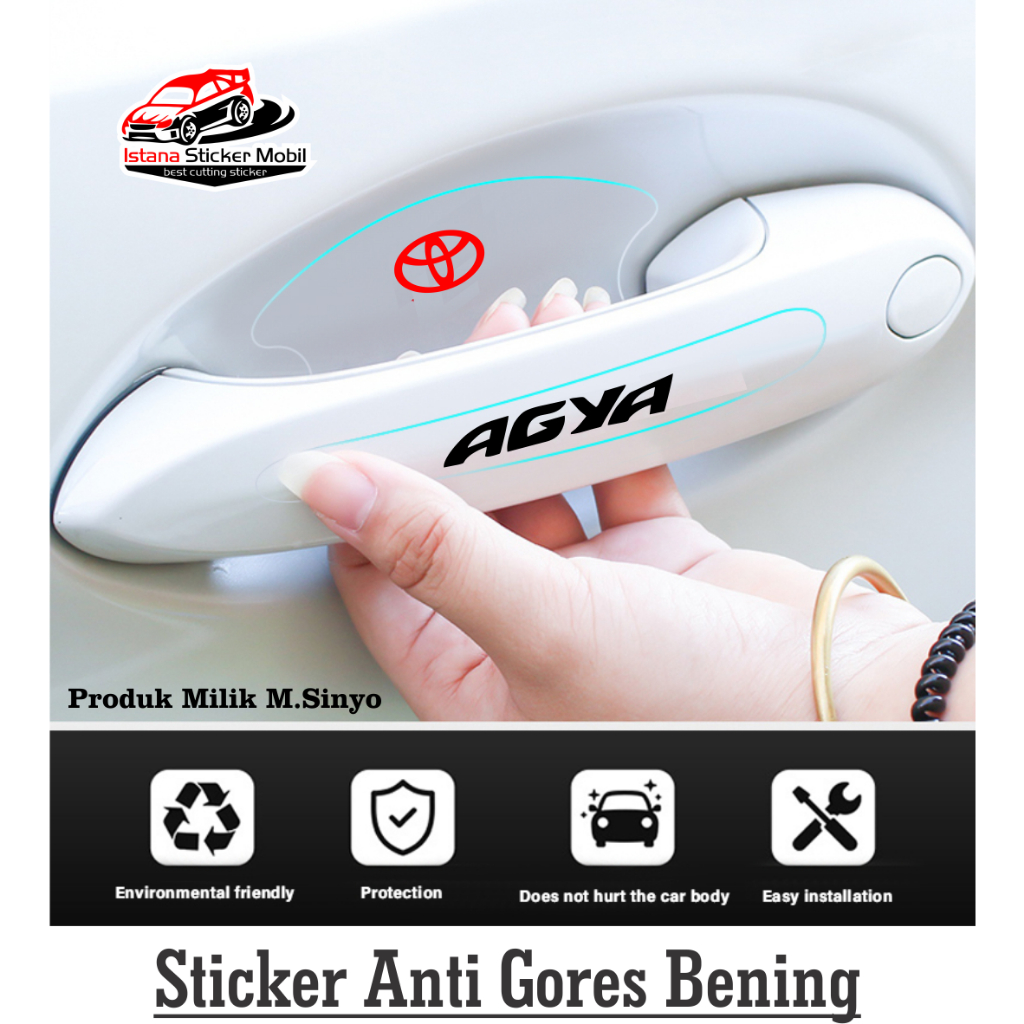 Jual stiker carbon handle pintu mobil toyota agya stiker pelindung ...
