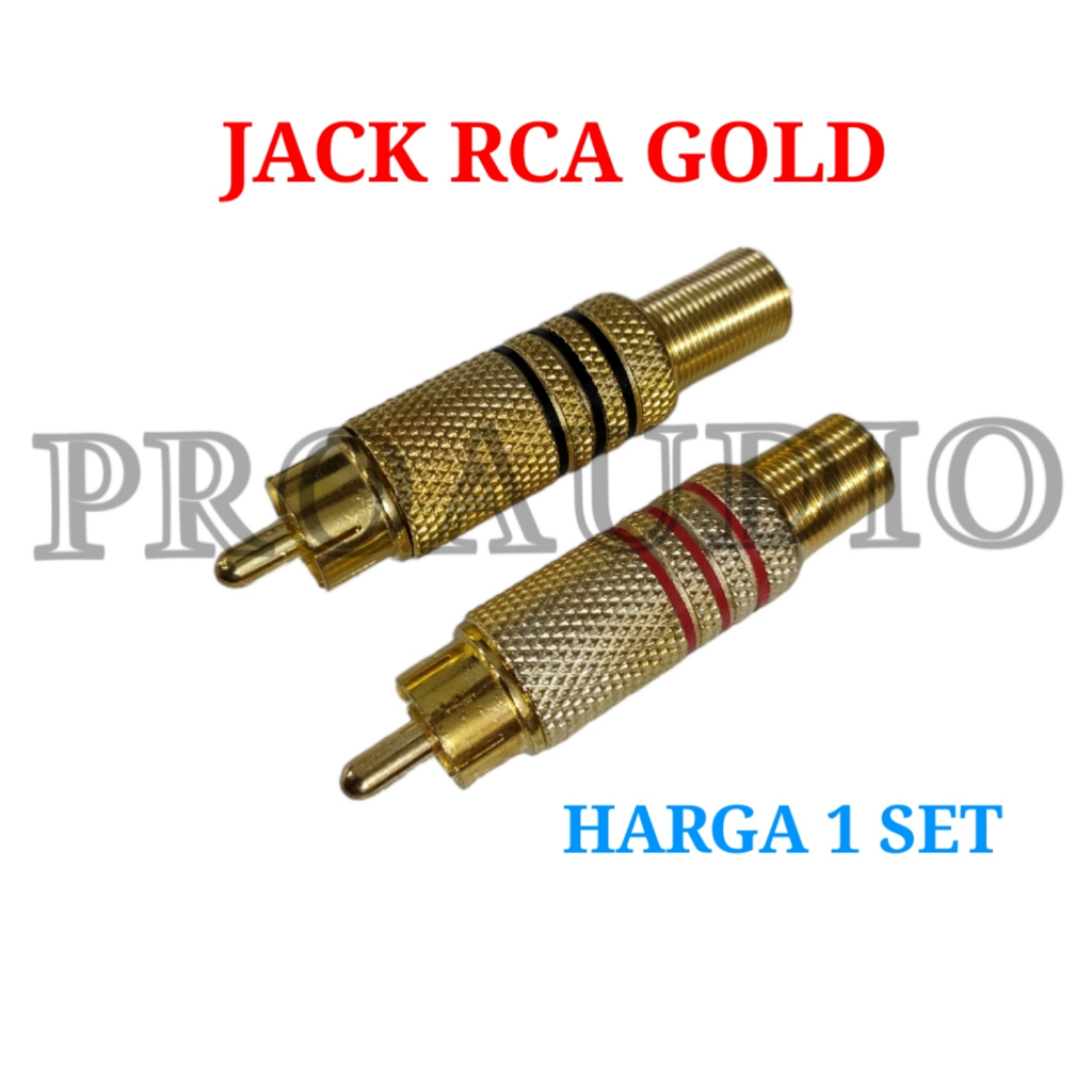 Jual JACK RCA GOLD JECK JEK RCA MALE GOLD 1 SET / 2 PCS HIGH QUALITY ...