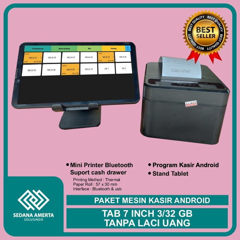 Jual Paket Mesin Kasir Android POS Tablet/Tab 7Inch 3/32 GB - TANPA ...