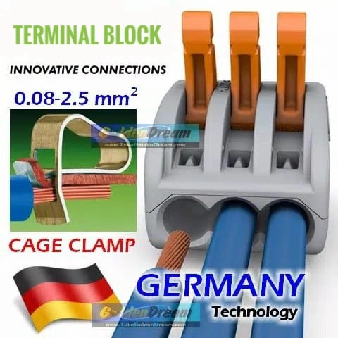 Jual Connector 3 Wire Konektor Kabel Terminal Block Lever Cage Clamp ...