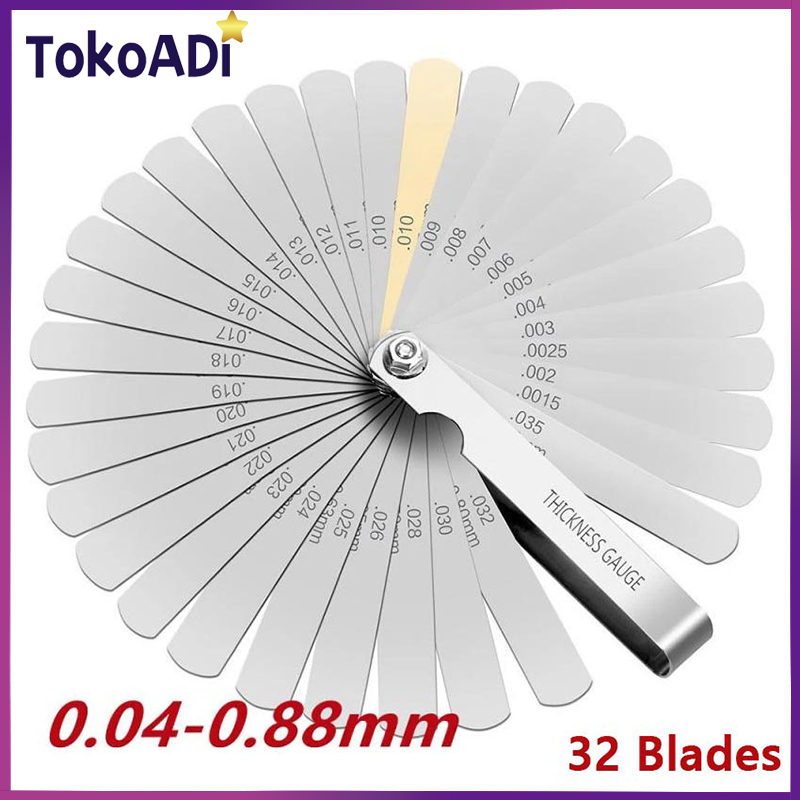Jual (0.04-0.88mm) 32 Blades High Precision Feeler Gauge/Kit Pengukur Ketebalan Fuller Gauge ...