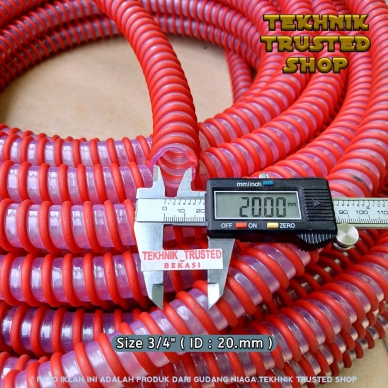 Jual Selang spiral pvc 3/4" ID 20mm Ecer permeter vacuum hisap saluran ...