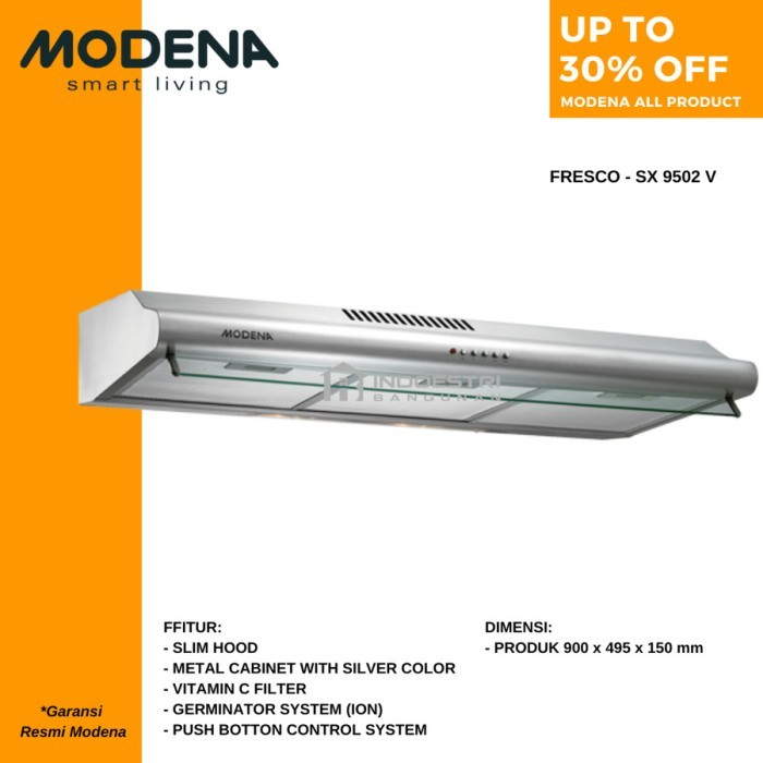 Jual Modena Slim Hood 90 cm FRESCO SX 9502V Cooker Hood Garansi Resmi | Shopee Indonesia