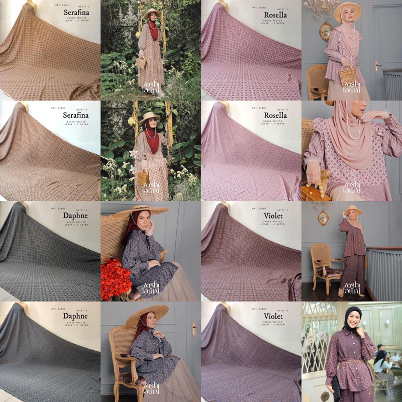 Jual (REJECT) Kain ori zashi Bahan Wolfis (Serafina, daphne, rosella ...