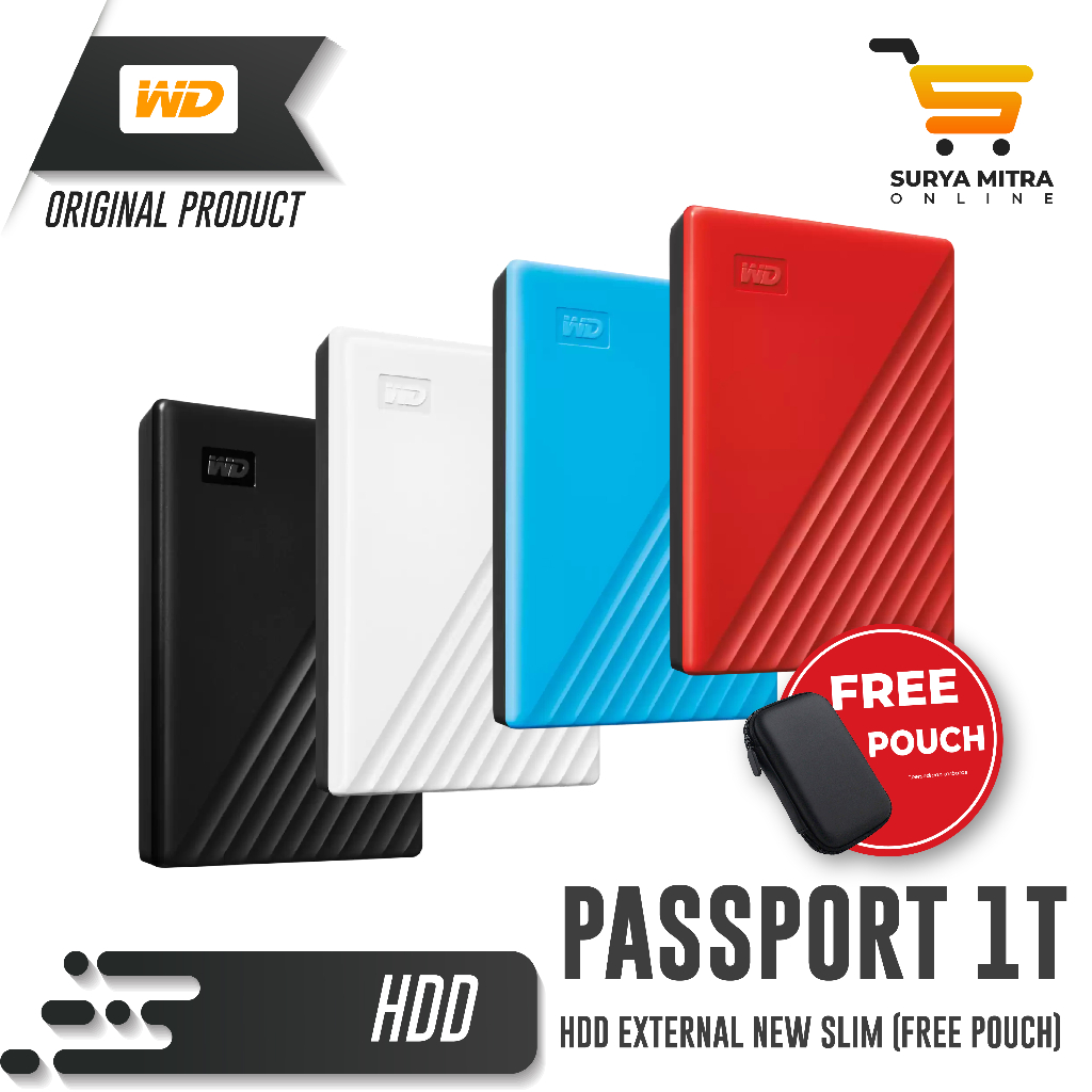 Jual Hardisk Eksternal WD My Passport 1TB / 2TB / 4TB / 5TB / 6TB Slim HDD External My Passport ...