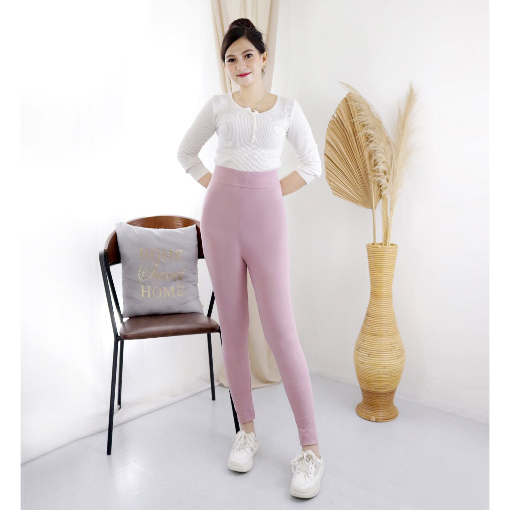 Jual LEGGING BASIC POLOS HIGHWAIST / LEGING PANJANG WANITA / LEJING HW FIT TO XXL | Shopee Indonesia