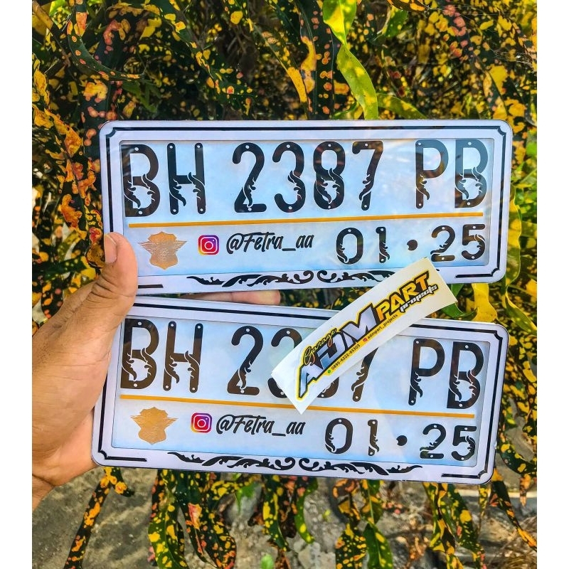 Jual PLAT NOMOR MOTOR MIKA AKRILIK MOTIF BATIK SUDAH BAUT TANAM TINGGAL ...