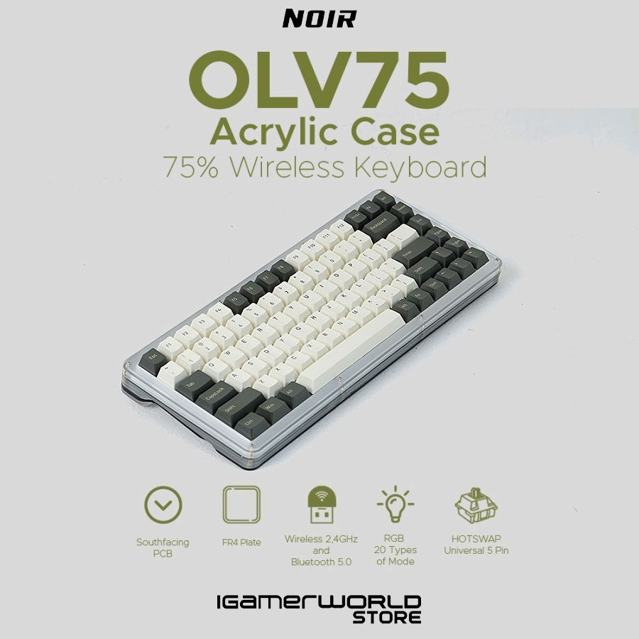 Jual Noir OLV75 Acrylic 75% Wireless Hotswap Mechanical Gaming Keyboard ...