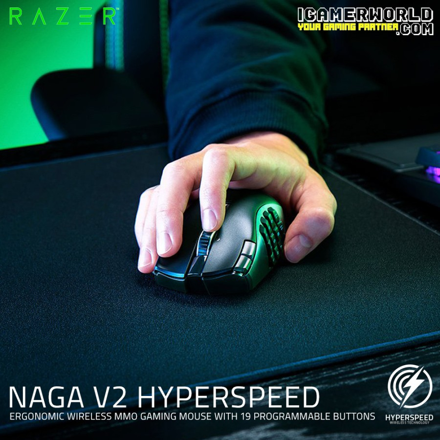 Jual Razer Naga V2 Hyperspeed Ergonomic Wireless Gaming Mouse | Shopee ...