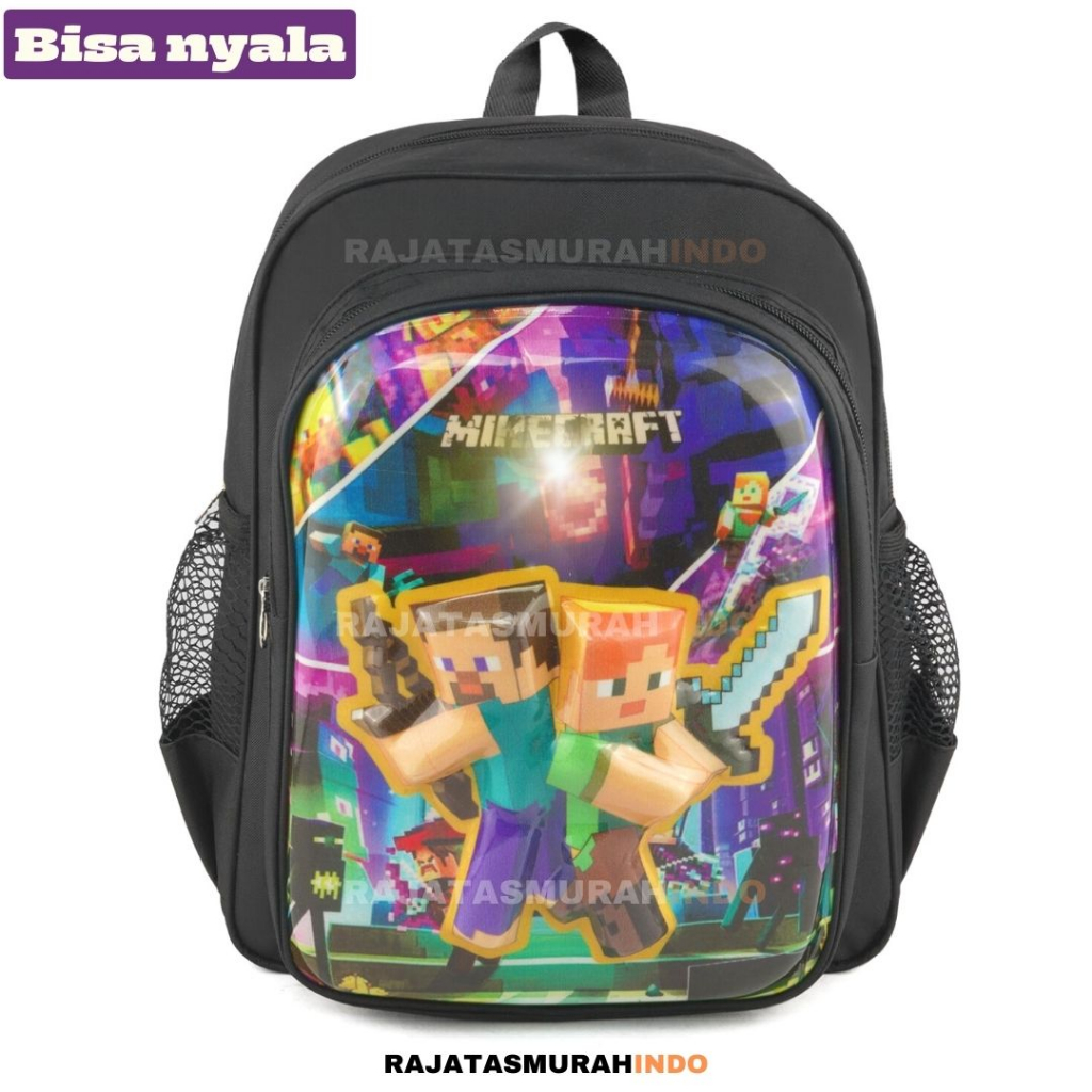 Jual RTM - BISA NYALA Ransel Sekolah Anak MINECRAFT - Ransel Minecraft ...
