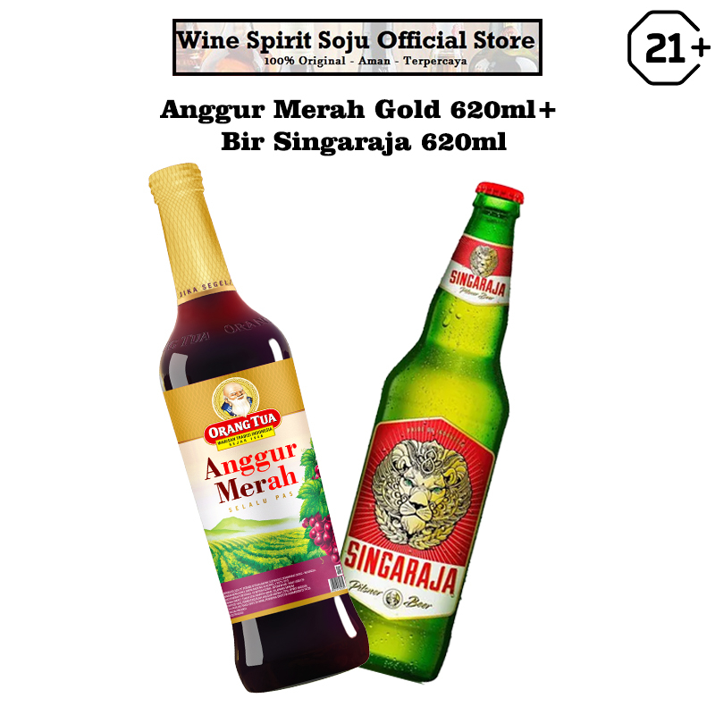 Jual Paket Bundling Anggur Merah Gold OT 620ml + Bir Singaraja / Bir ...