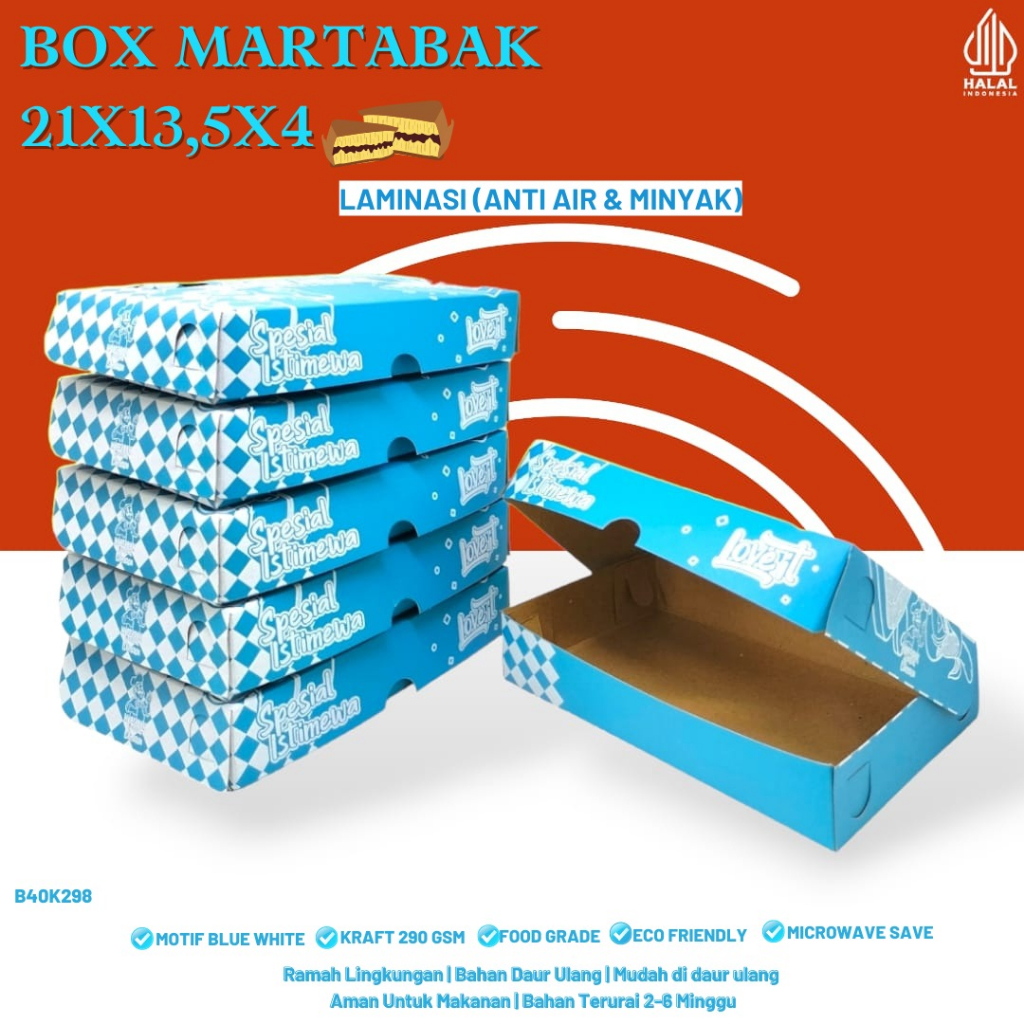 Jual Dus Martabak Laminasi / Kardus Martabak Motif / Box Dus Martabak ...