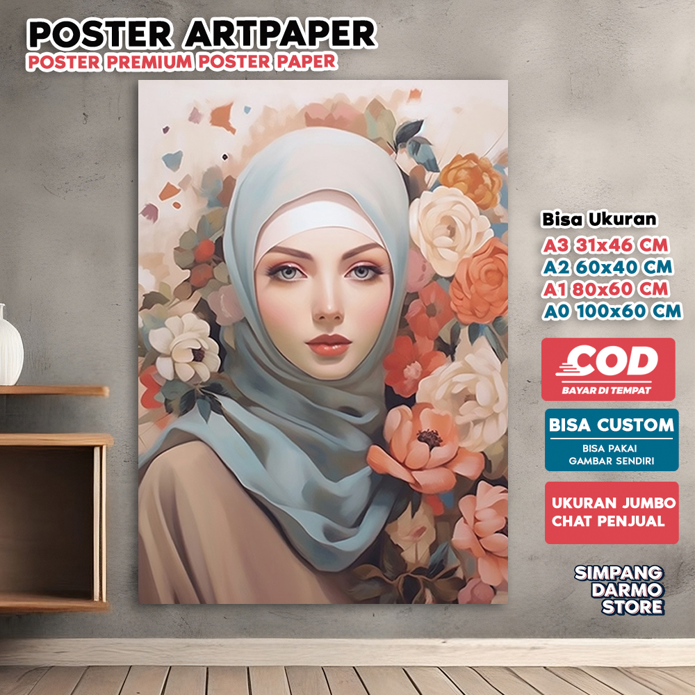 Jual Poster Poster Hijab Cantik Inspirasi Estetik untuk Dekorasi Rumah ...