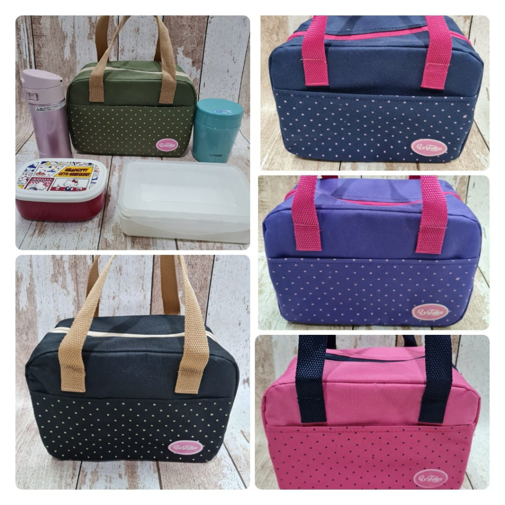 Jual Tas Bekal Makan / Korea Cooler Lunch Bag/ Tas Kotak Makan Tuperware | Shopee Indonesia