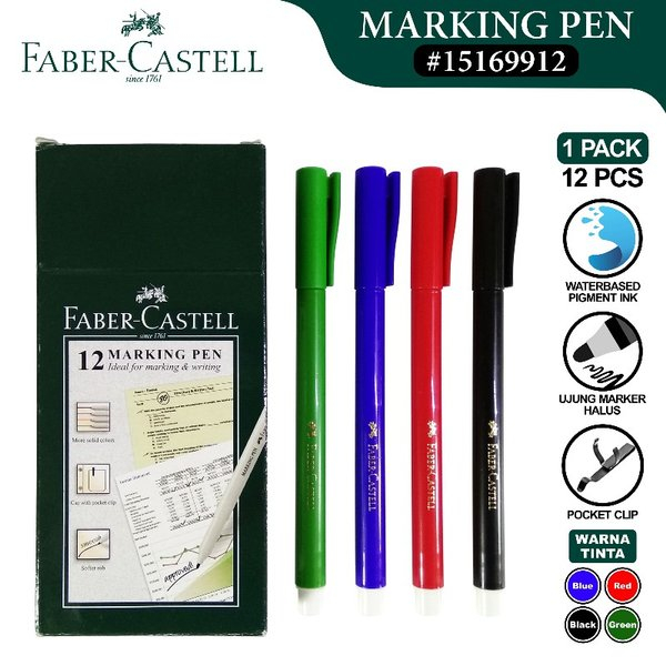 Jual Marking Pen Faber Castell Spidol Serbaguna Biru | Shopee Indonesia