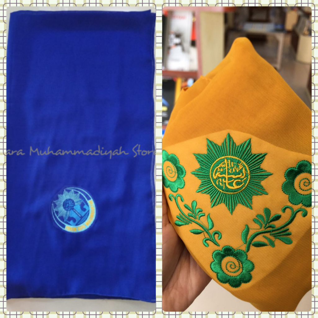 Jual KERUDUNG SEGIEMPAT Bordir Logo NA, Aisyiyah dan LOGO FORUM GURU ...