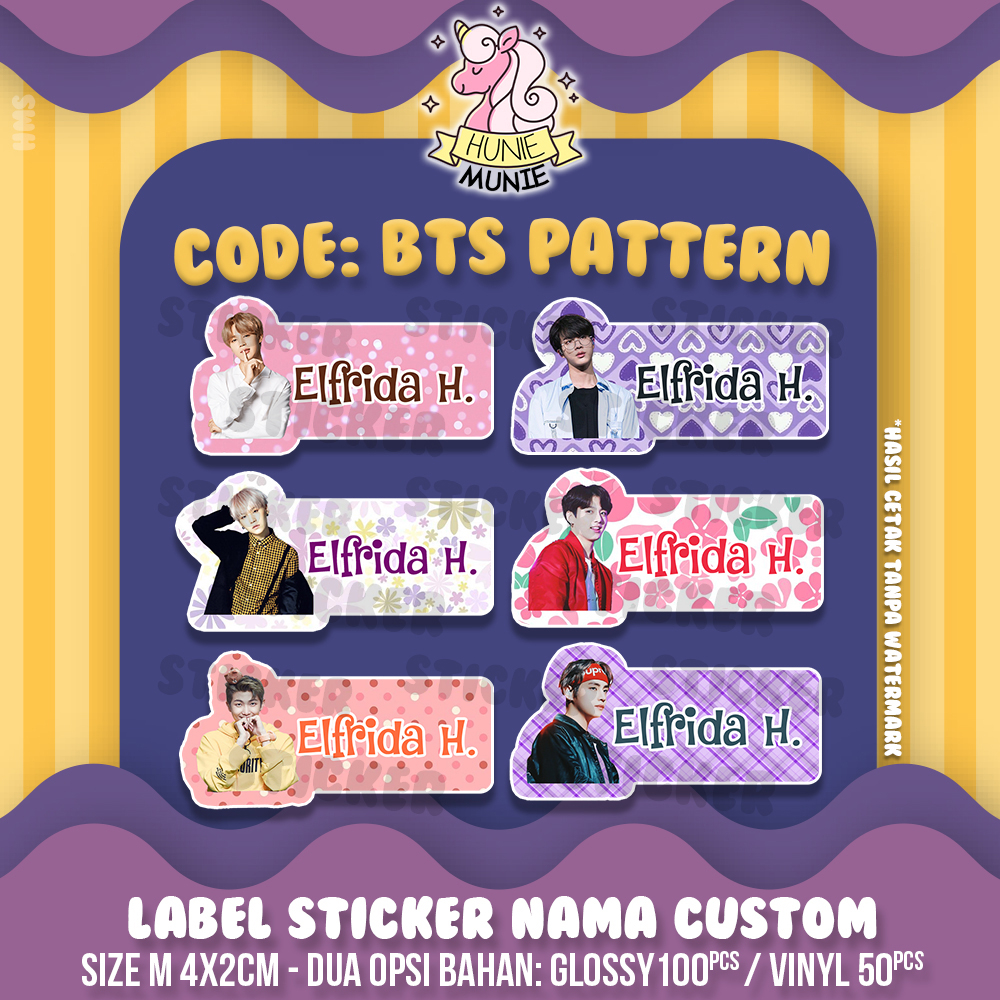Jual Sticker Label Nama Custom - BT21 BTS BT 21 Tiny Tan TinyTAN (100 ...