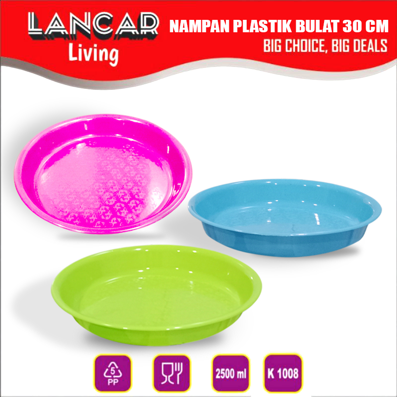 Jual Nampan Bulat Plastik Estetis Elegan dan Fungsional Baki Saji 30 CM ...