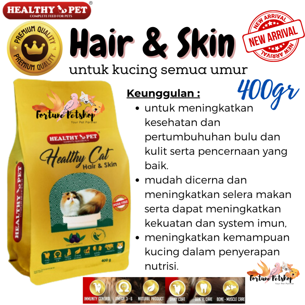 Jual Healthy Pet Hair & Skin Freshpack 400gr Makanan Kucing segala usia ...