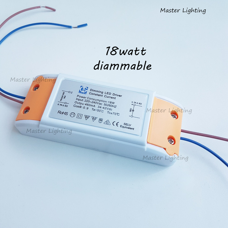 Jual Trafo led driver 18w downlight dimmable dimmer panel 34-42vdc ...