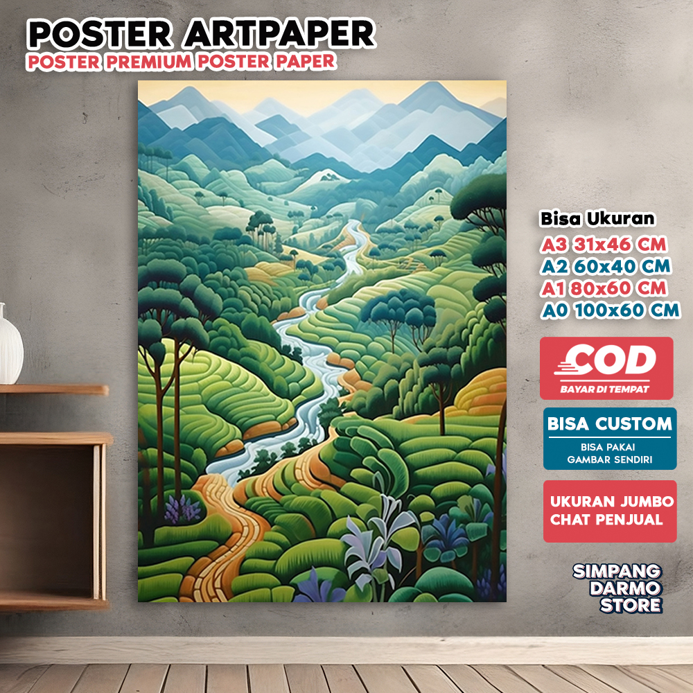 Jual Poster Poster Poster Sawah Indah Indonesia: Keindahan Estetik ...