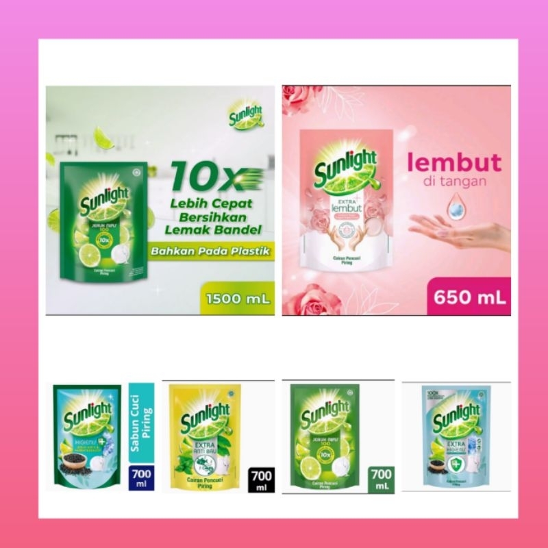 Jual Sunlight sabun cuci piring all variant refill 700 / 1500mL ...