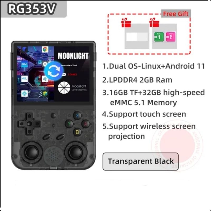 Jual ANBERNIC RG353V Retro Handheld Game Console 3.5 Inch IPS Multi-touch Screen LPDDR4 Android ...