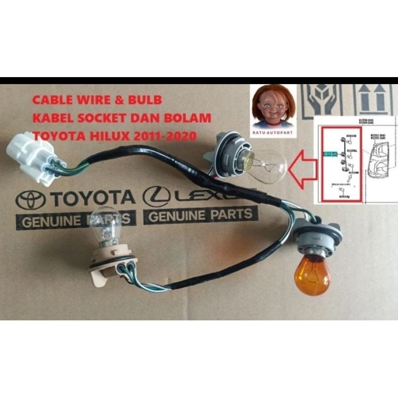 Jual Kabel Socket Dan Bolam Lampu Stop Belakang Toyota Hilux 2011-2020 ...