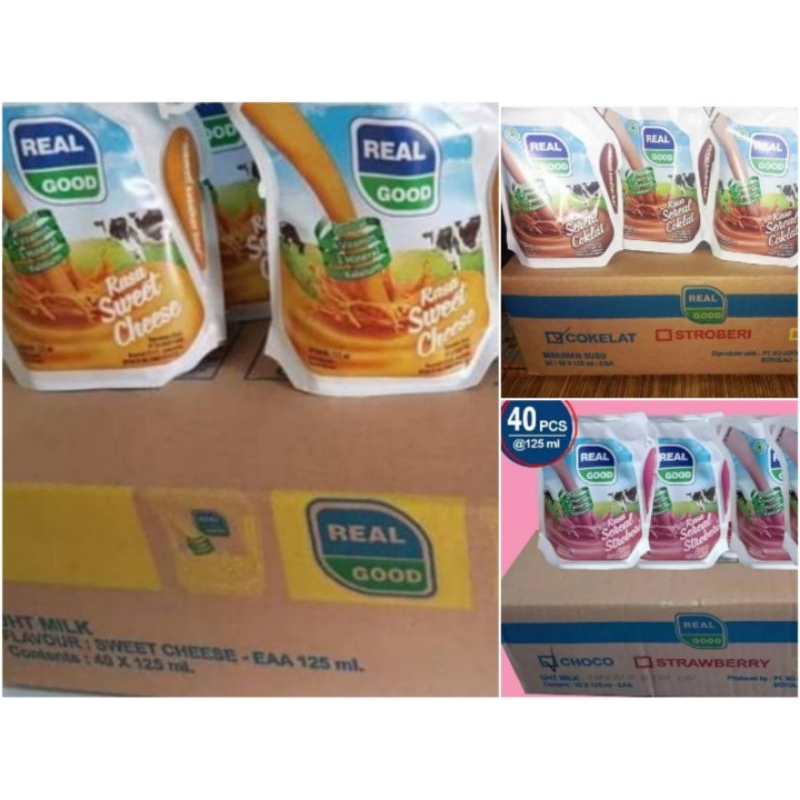 Jual Susu Real Good Uht Pouch / Teko 1Dus isi 40Pcs 125ml | Shopee ...