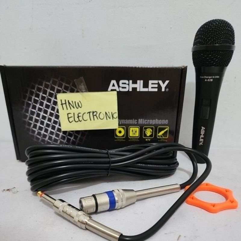 Jual Mic microphone kabel Ashley A 02 A02 Original Hitam Black Merah ...
