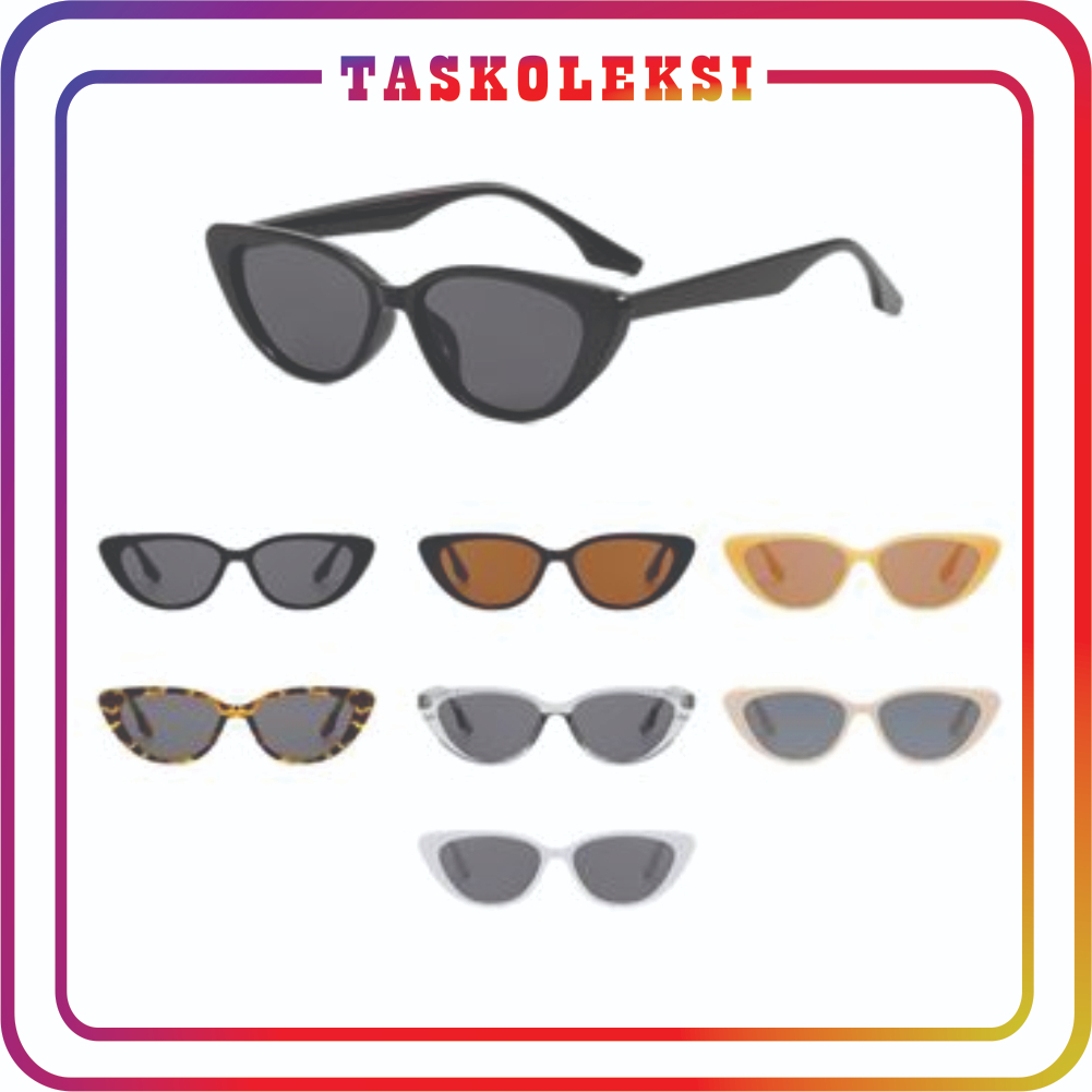 Jual ☛TK☚ Kacamata Hitam Wanita Model cat eye retro Eropa + Amerika frame Kecil G044 | Shopee ...
