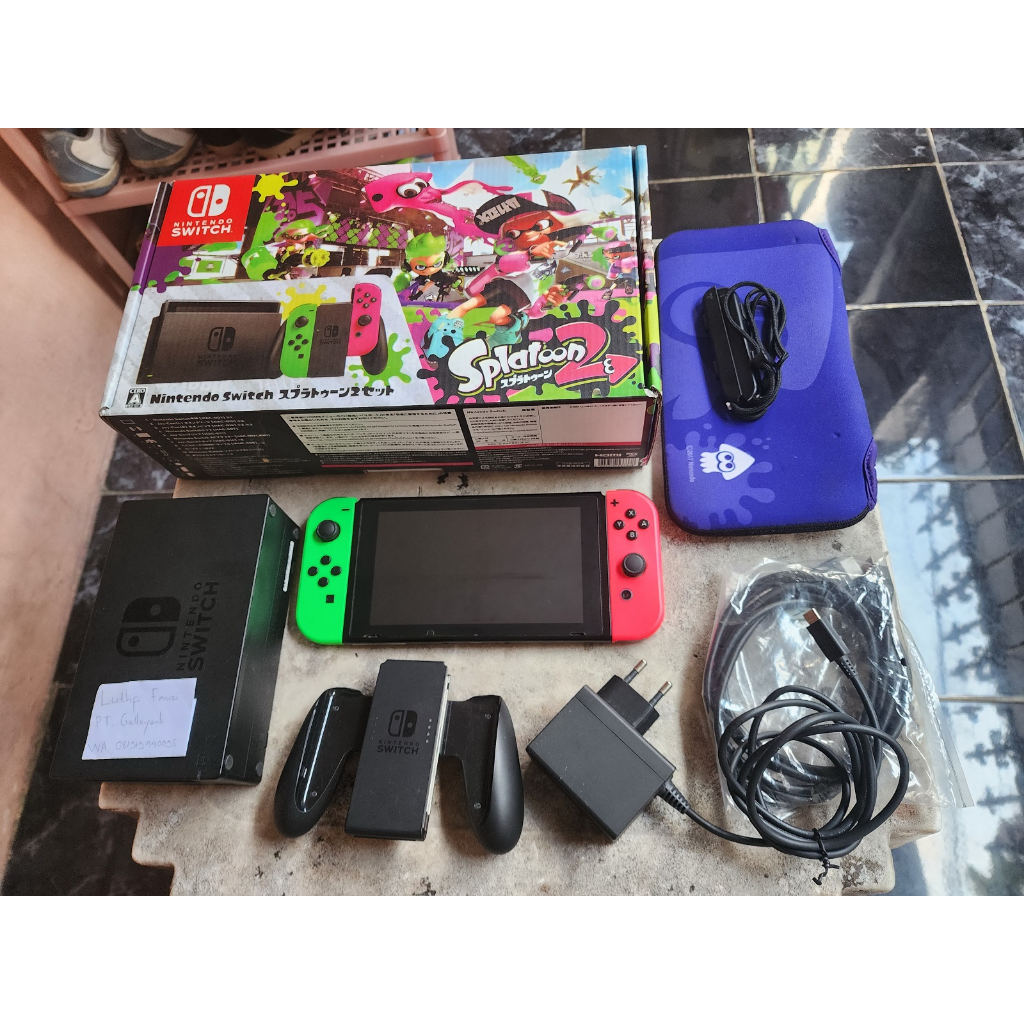 Jual Nintendo Switch v1 CFW Atmos Splatoon 2 Limited Edition Fullset ...