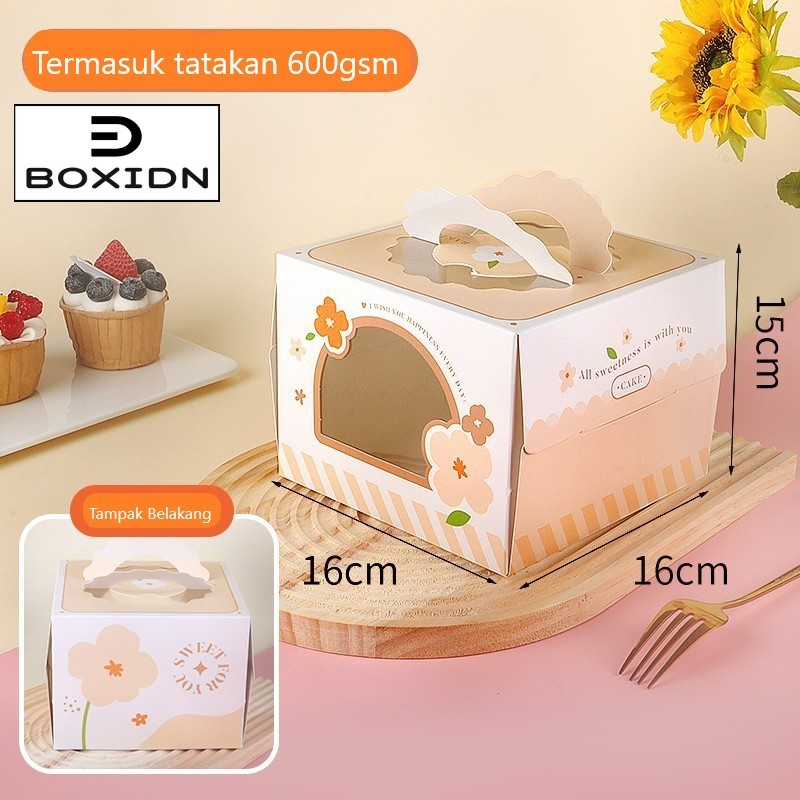 Jual Cake Box 16x16 x10cm Box Kue Tart 16x16 x15cm Box Chiffon 16x16 ...