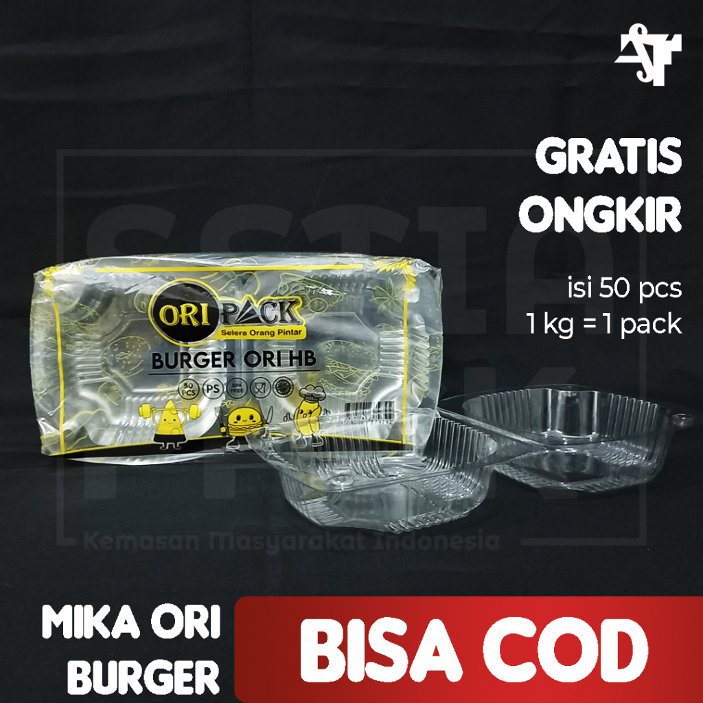 Jual Mika Burger Bulat Tebal Isi 50 Per Pack Wadah Plastik Food ...