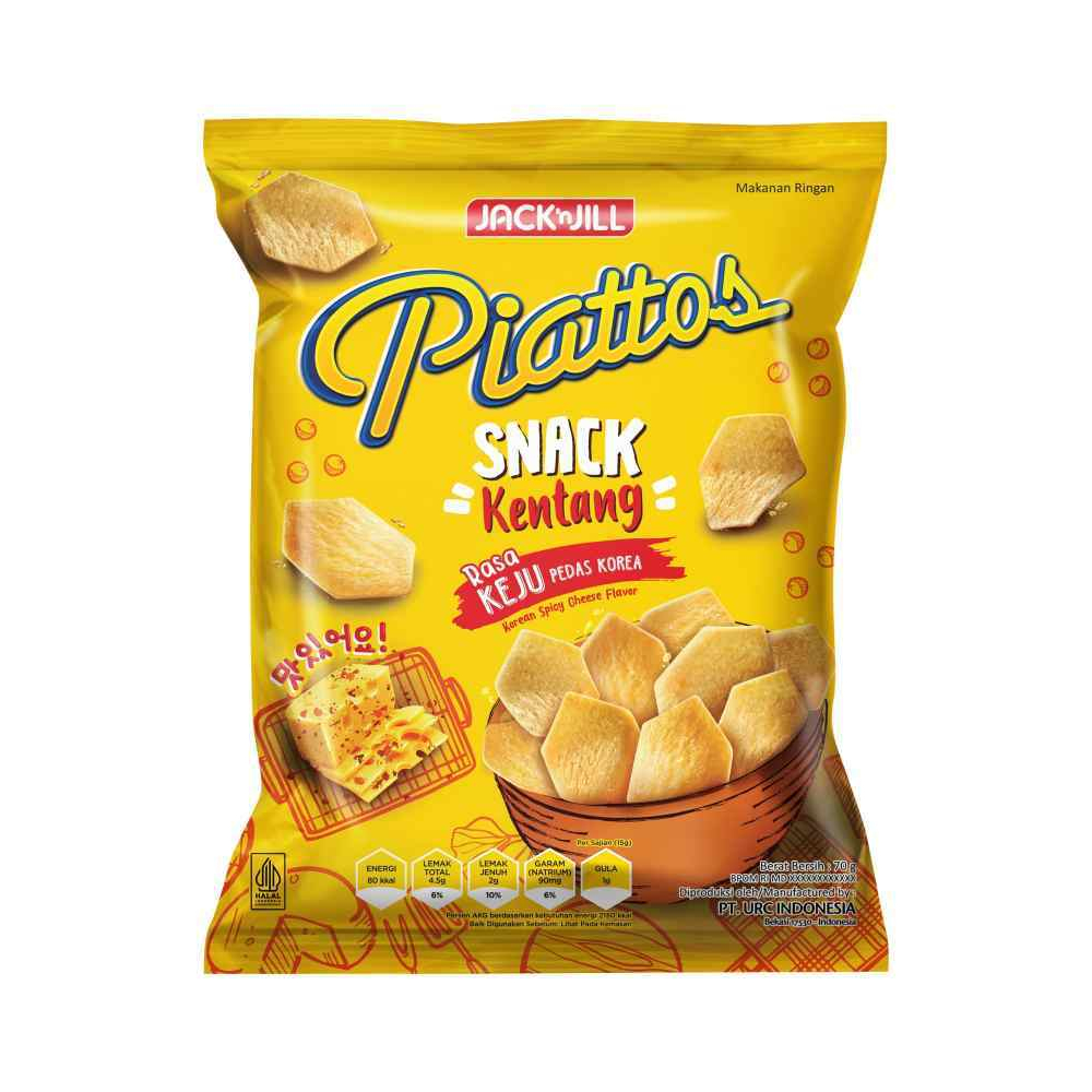 Jual Potato Chip Piattos Keju Pedas Korea 70Gr | Shopee Indonesia