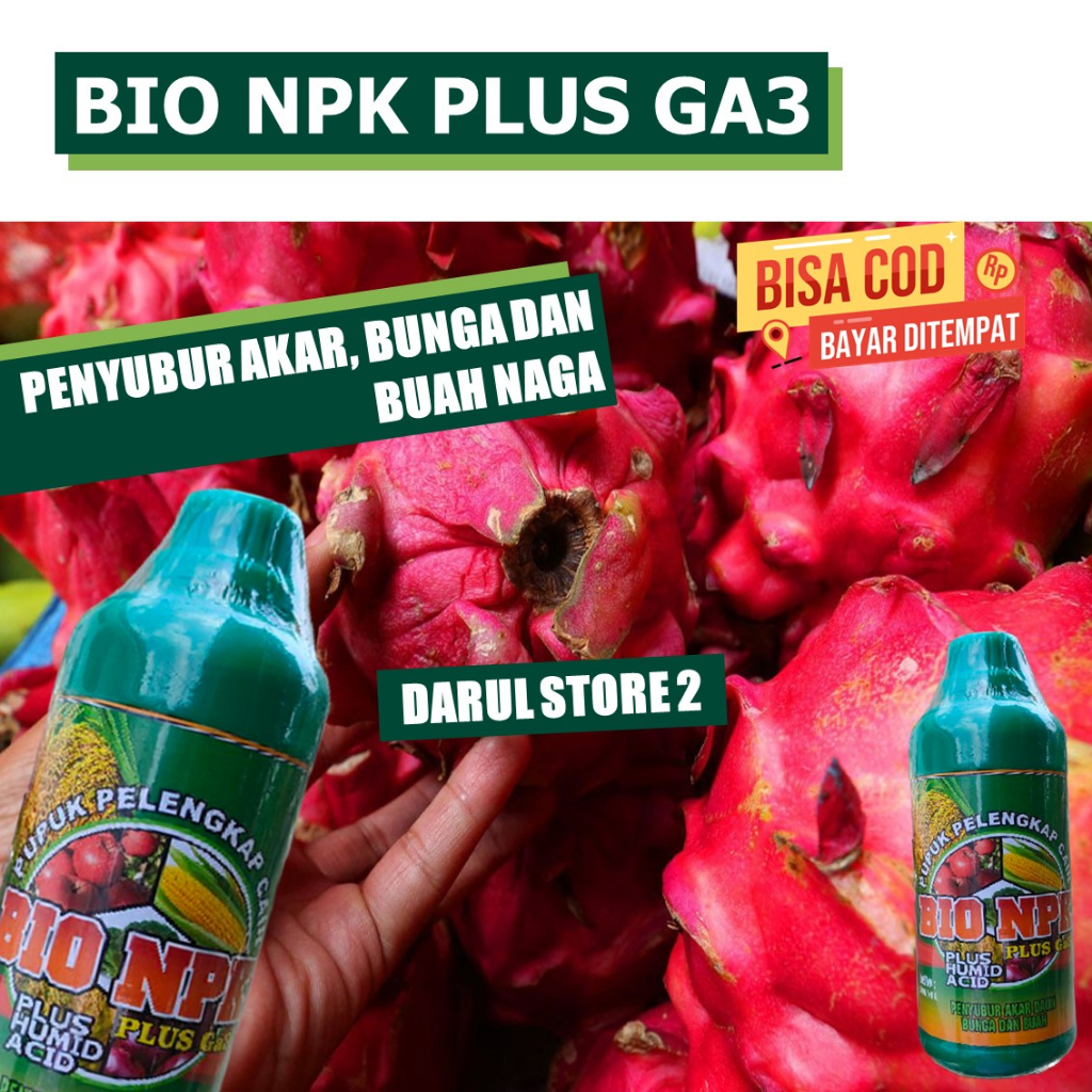 Jual PUPUK PELEBAT BUAH NAGA PENYUBUR Buah/Sayuran Pupuk Pembesar Buah Naga NPK GAZA Plus Ga3 ...