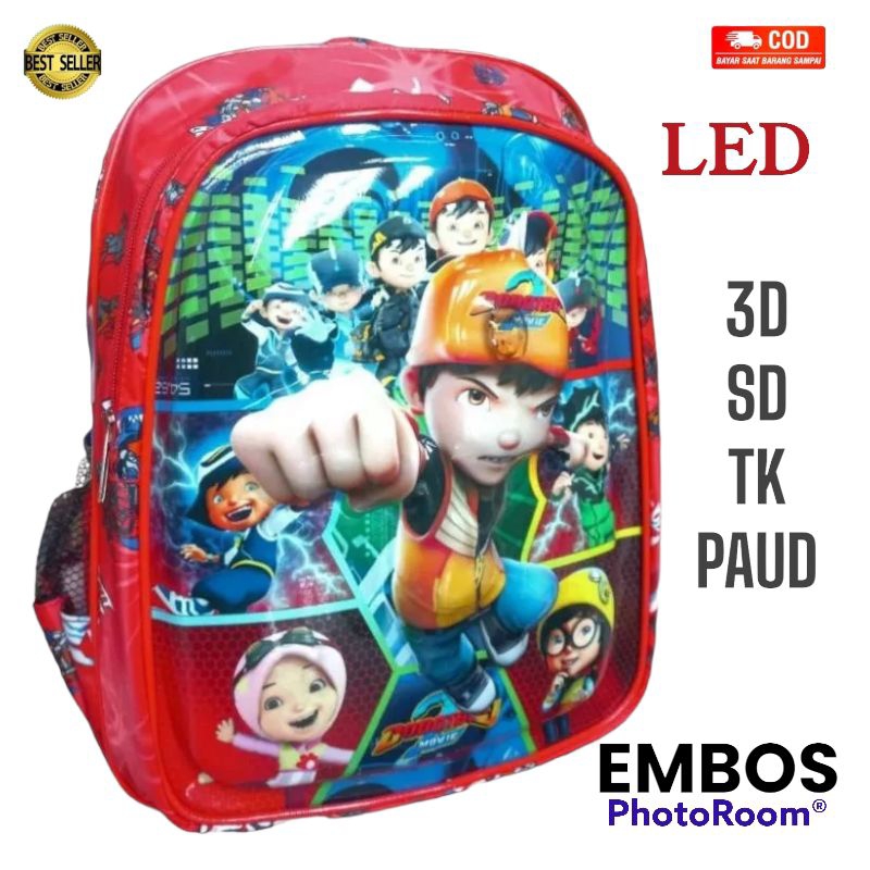 Jual TAS BOBOIBOY 3D ber LED EMBOS ransel anak laki-laki SD /TK /PAUD boboiboy | Shopee Indonesia