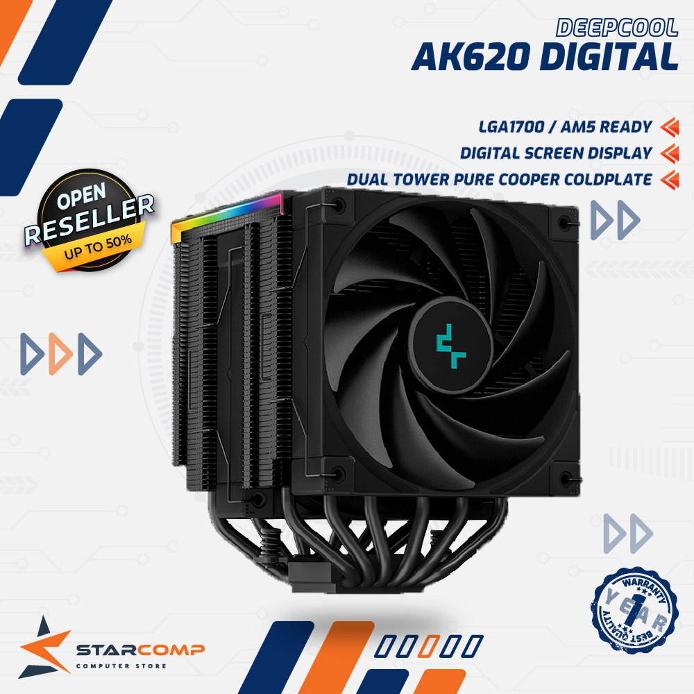 Jual DeepCool AK620 DIGITAL CPU COOLER DUAL TOWER AK 620 LGA1700 Deep ...